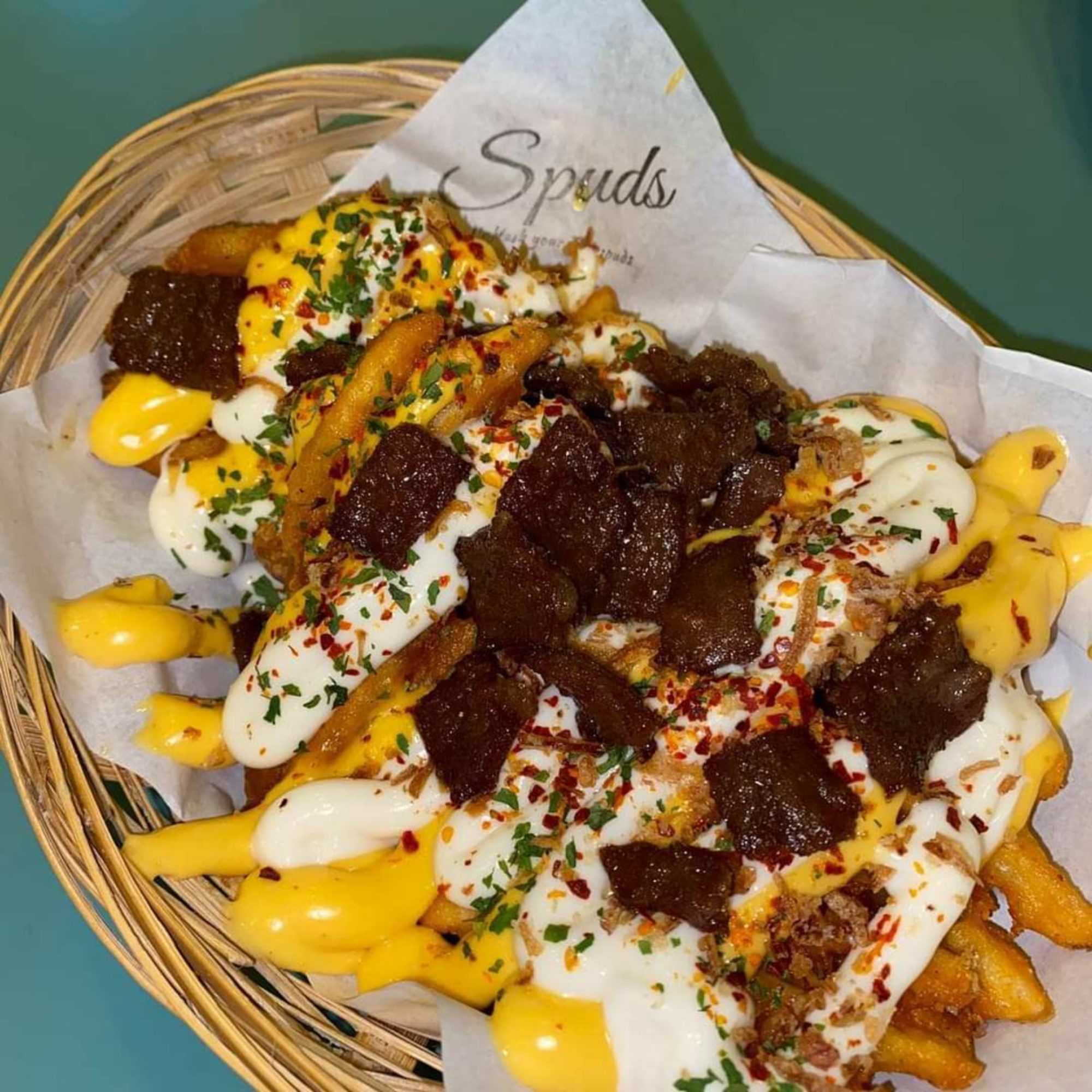 Loaded French Fries At Spuds In Singapore - Little Steps